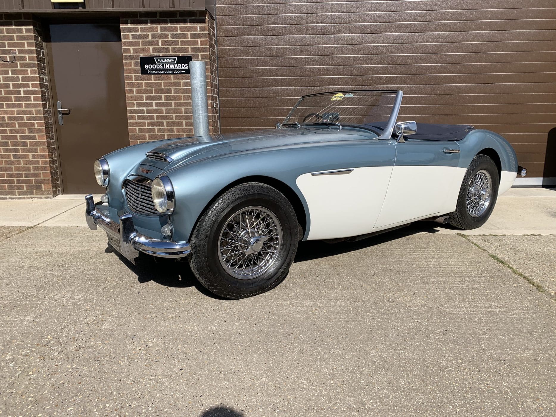 Actor Theo James Drives A Classic Austin Healey During Filming